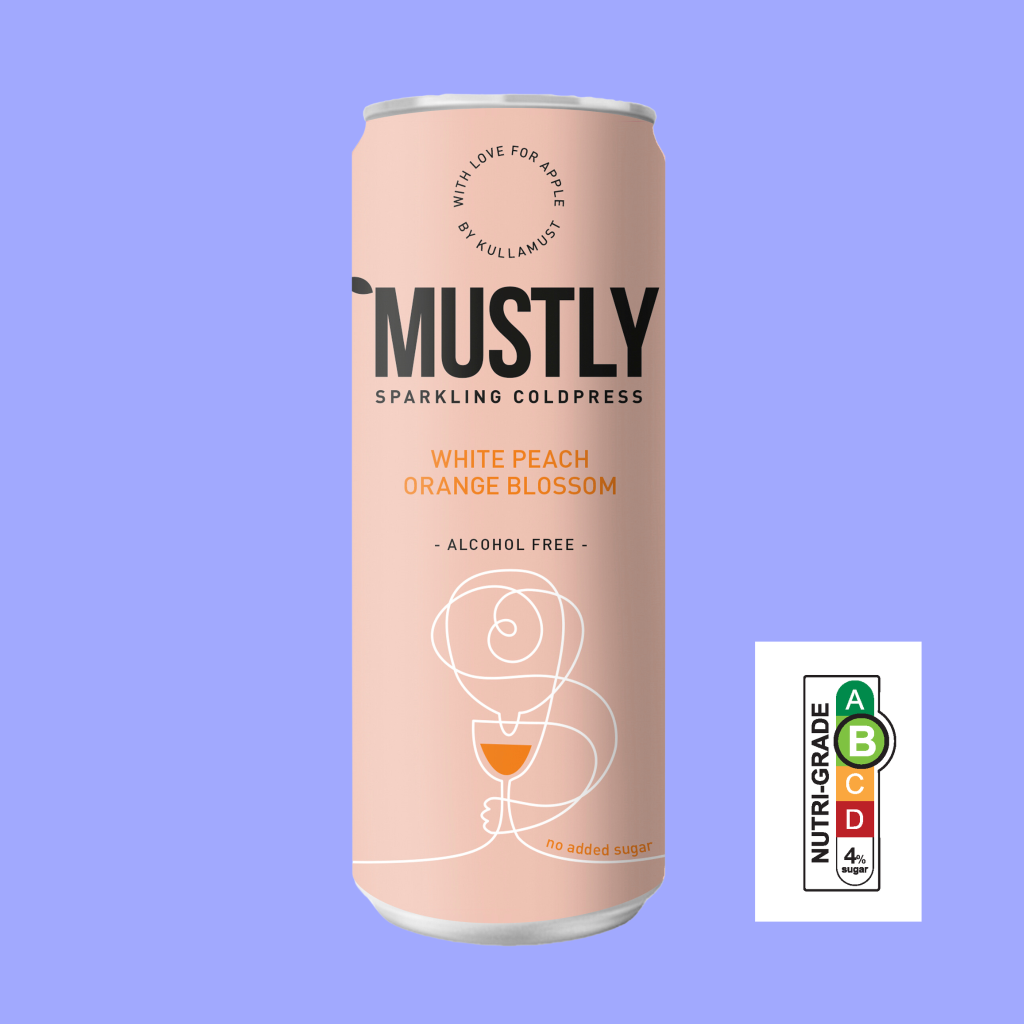 MUSTLY White Peach & Orange Blossom Sparkling Apple Juice - 330ml – Limwood